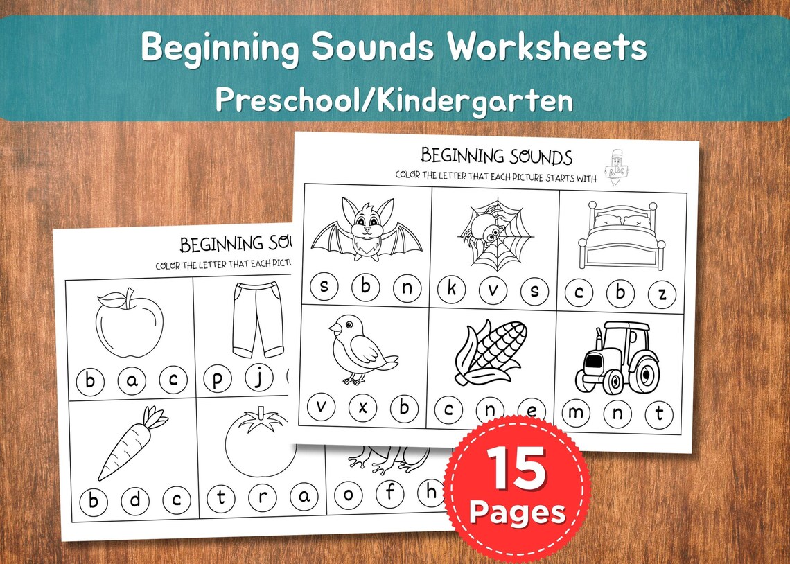Beginning Sounds Printable Worksheets | 15 Phonics Coloring Pages ...
