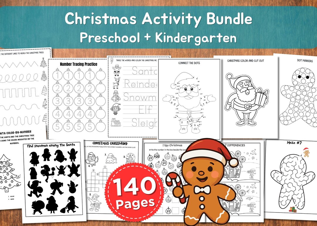 Preschool and Kindergarten Christmas Activity Bundle | 140 Printable ...