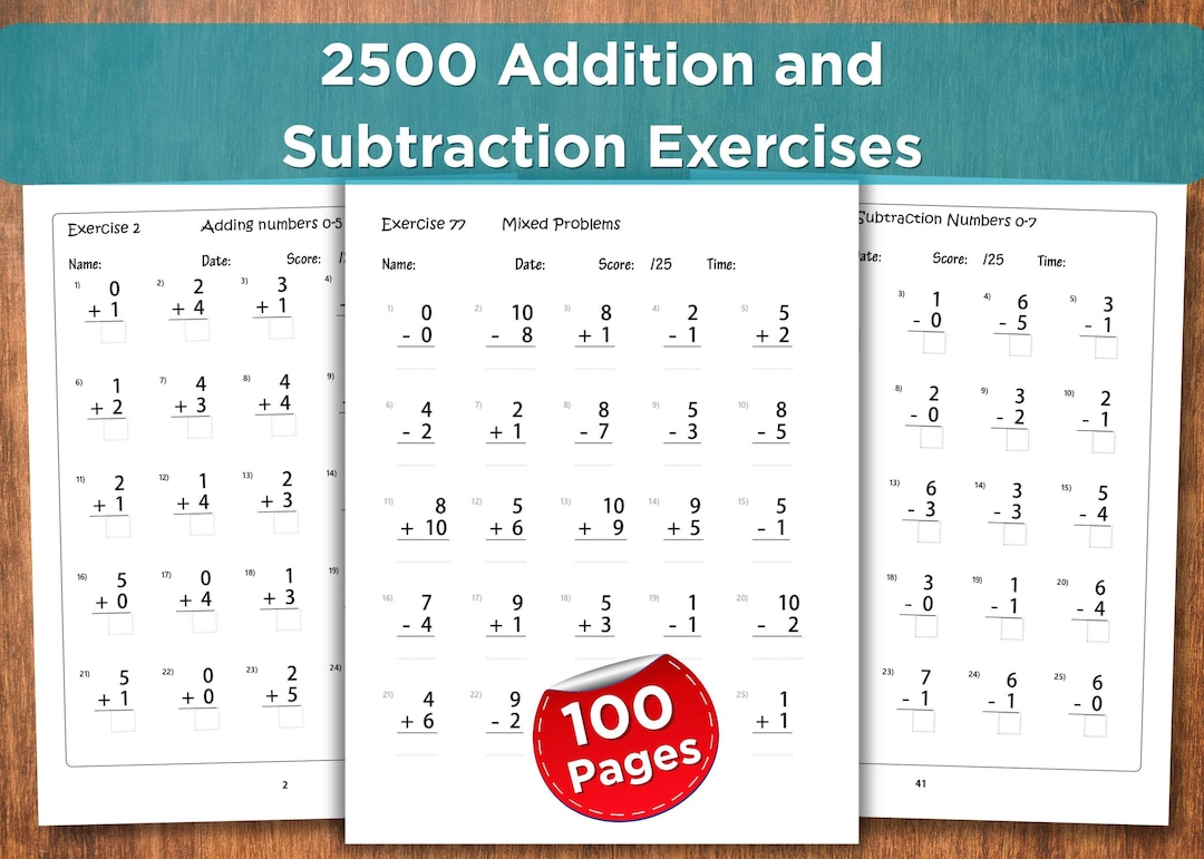 Grade 1 Math Workbook: Addition & Subtraction Exercises 0-10 (digital ...