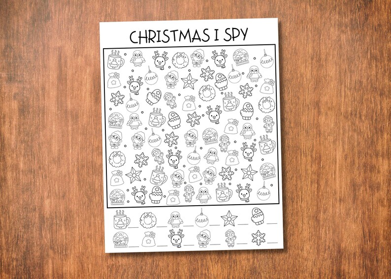 Christmas I Spy Coloring Worksheets | 3 Printable Seek-and-find Pages ...