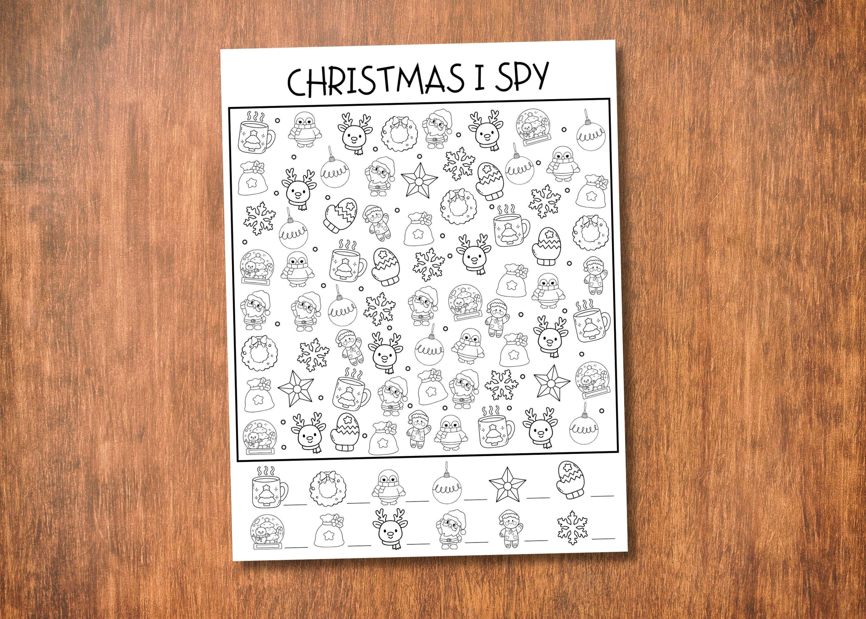 Christmas I Spy Coloring Worksheets | 3 Printable Seek-and-find Pages ...