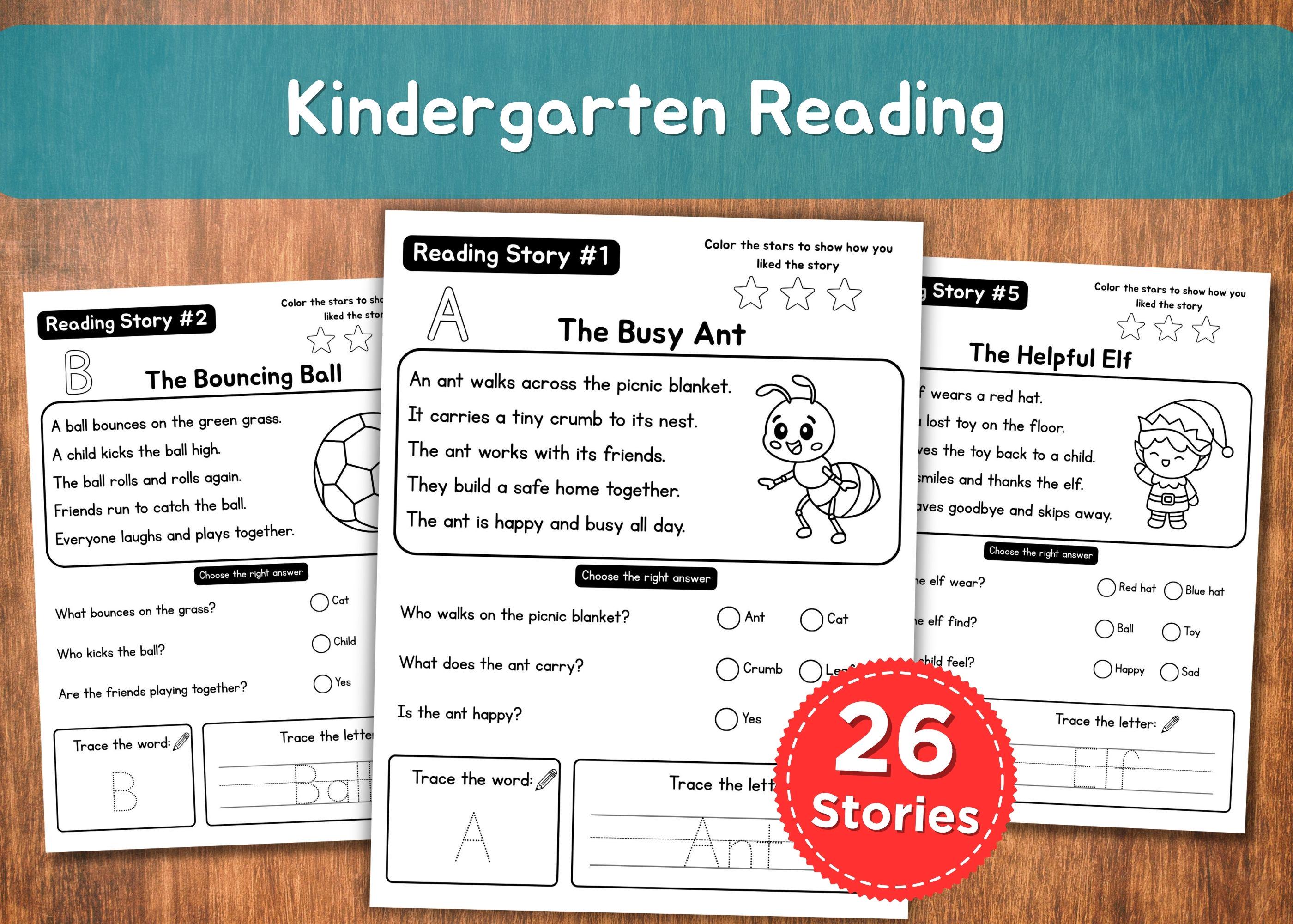 Kindergarten Reading Worksheets | at Home Comprehension Passages ...