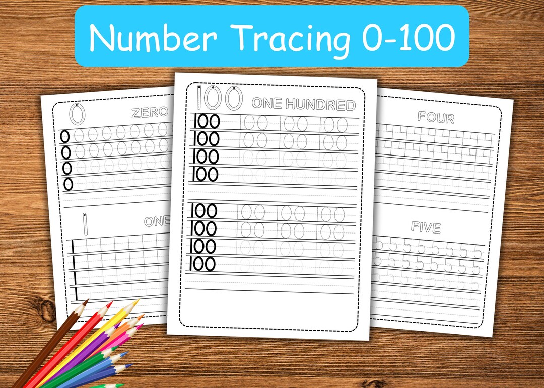 Number Tracing 0–100 Worksheets for Kids – Printable Handwriting and ...