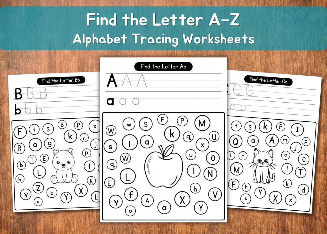 Alphabet Tracing & Letter Recognition Worksheets – 26 Find the Letter A ...