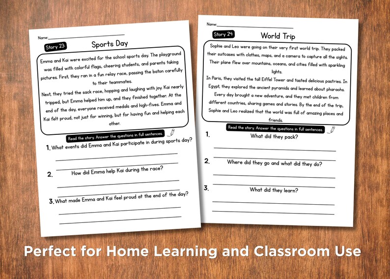Reading Comprehension Worksheets | 30 Short Stories With Questions ...