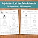 Alphabet Letter Worksheets Printable | 26 Uppercase + 26 Lowercase (52 ...