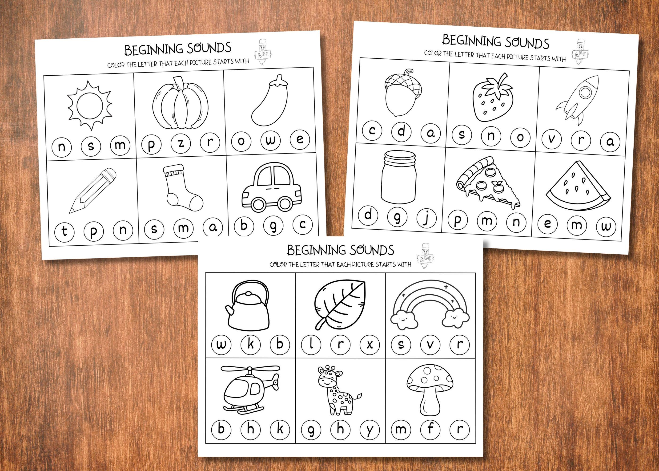 Beginning Sounds Printable Worksheets | 15 Phonics Coloring Pages ...