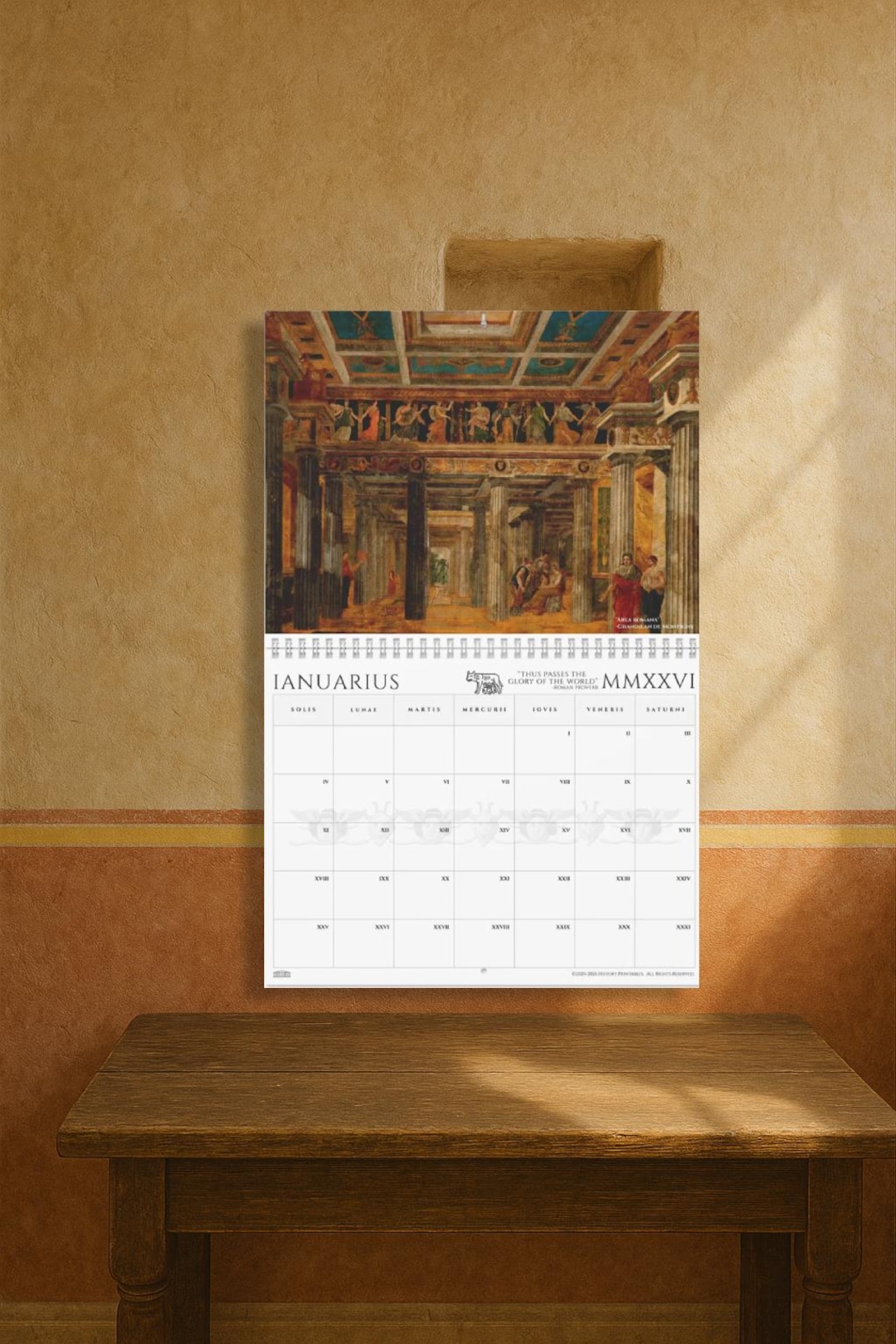 Ancient Roman Calendar 2026 - Famous Roman Quotes & 18th/19th Century ...