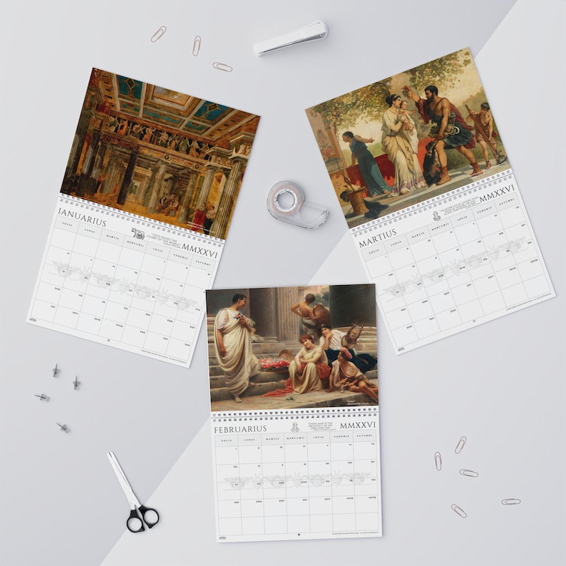 Ancient Roman Calendar 2026 - Famous Roman Quotes & 18th/19th Century ...