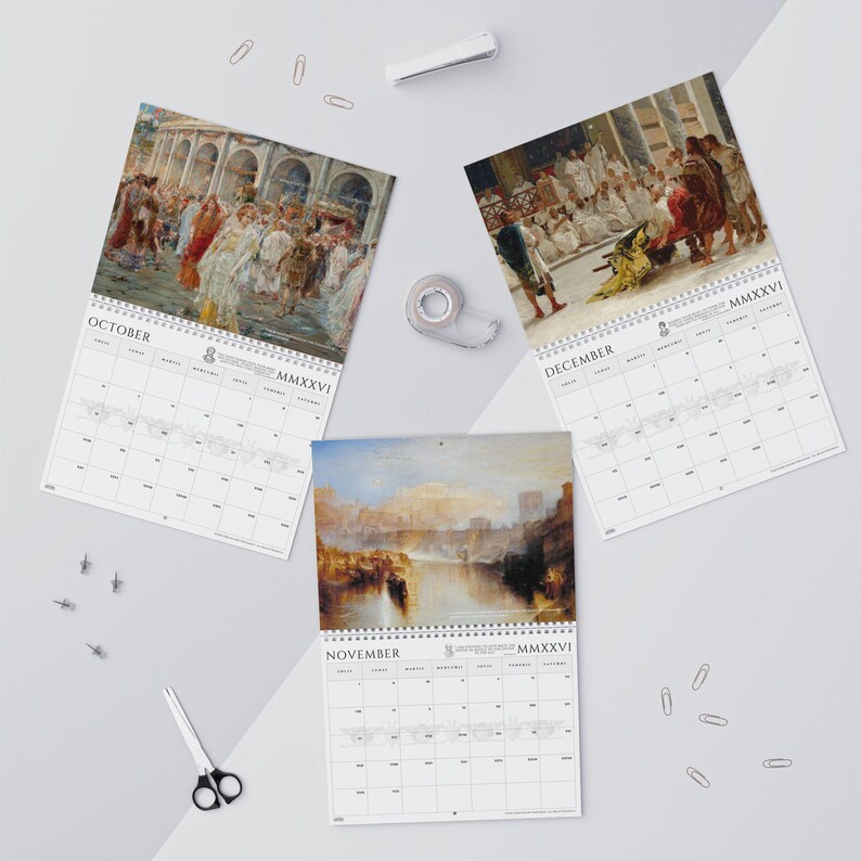 Ancient Roman Calendar 2026 - Famous Roman Quotes & 18th/19th Century ...
