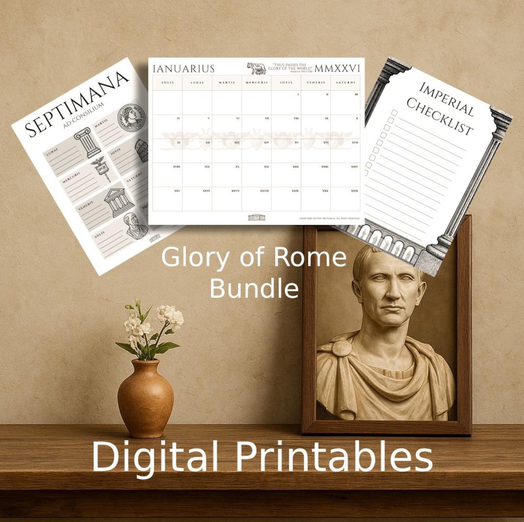 Glory of Rome Printable Bundle | 2026 Calendar, Weekly Planner ...