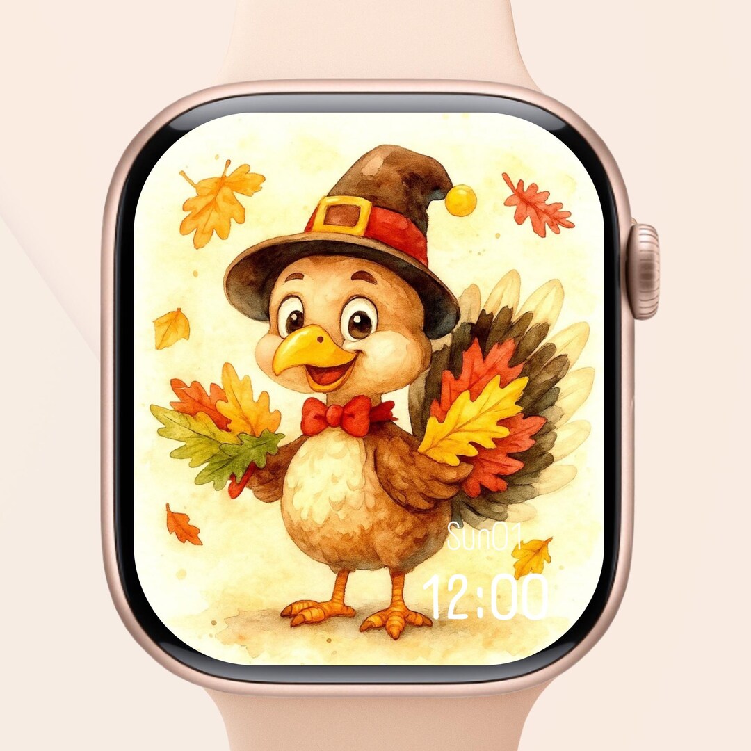 Thanksgiving Watch Face | Cute Turkey Apple Watch Wallpaper | Fall ...