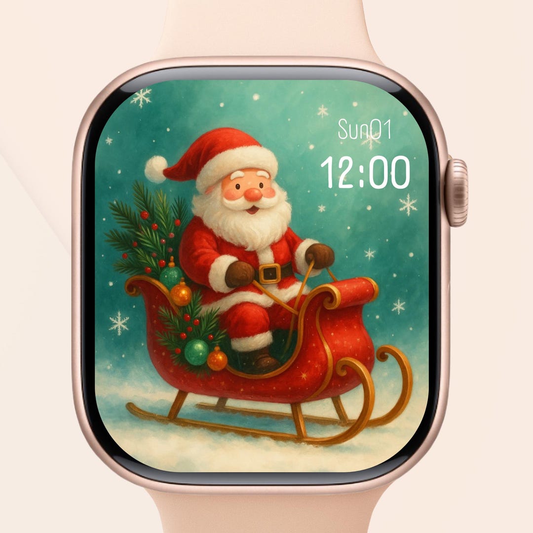 Santa Claus Apple Watch Wallpaper: Christmas Holiday Watch Face ...