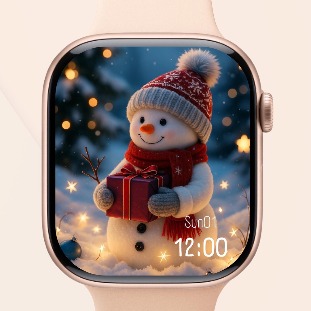 Apple Watch Face Christmas Snowman | Winter Smartwatch Background ...