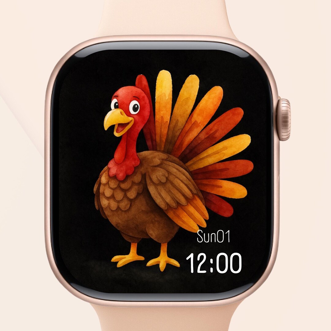Thanksgiving Turkey Watch Face | Fall Wallpaper Face | Instant Digital ...
