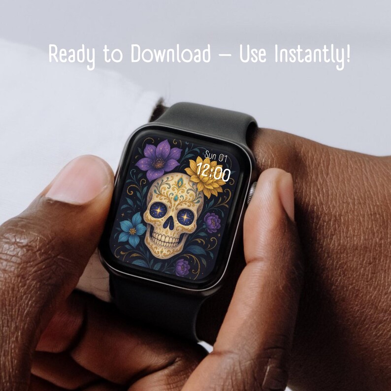 Celestial Sugar Skull Watch Face | Halloween Apple Watch Wallpaper ...