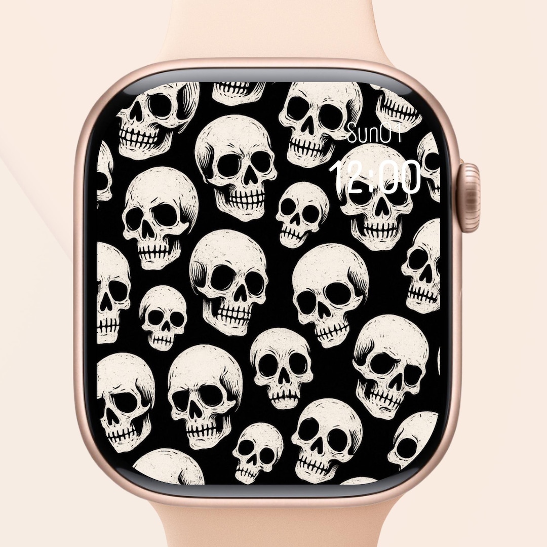Skull Apple Watch Wallpaper | Gothic Skeleton Watch Face (digital ...