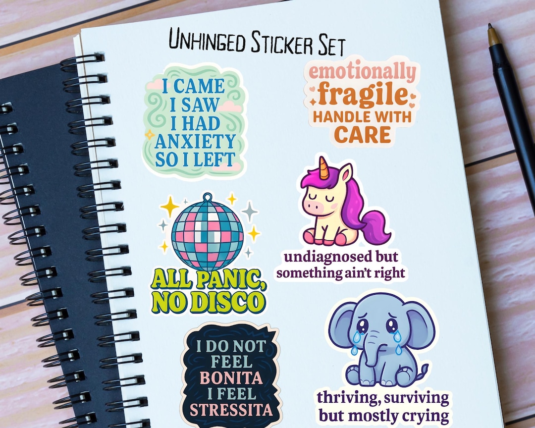 Unhinged and Unapologetic Sticker Set - Etsy