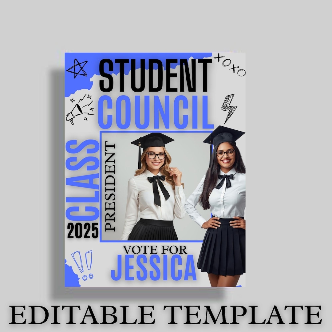 Editable Student Council Campaign Flyer Template (canva) - Etsy
