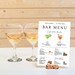 Watercolor Cocktail Bar Menu Template: Minimalist Wedding Signature ...