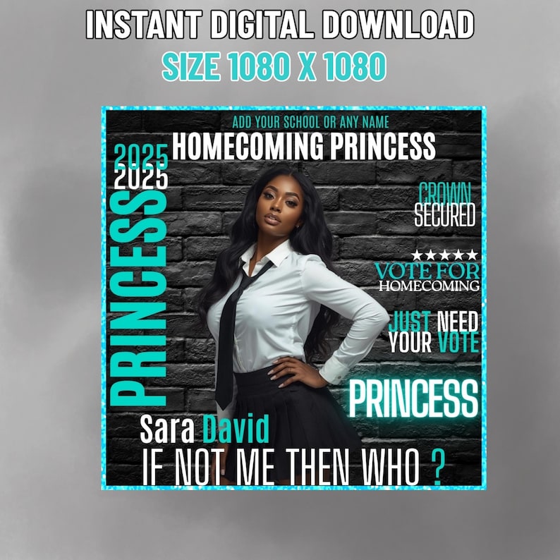 Homecoming Queen Flyer Template: Customizable Class Campaign ...