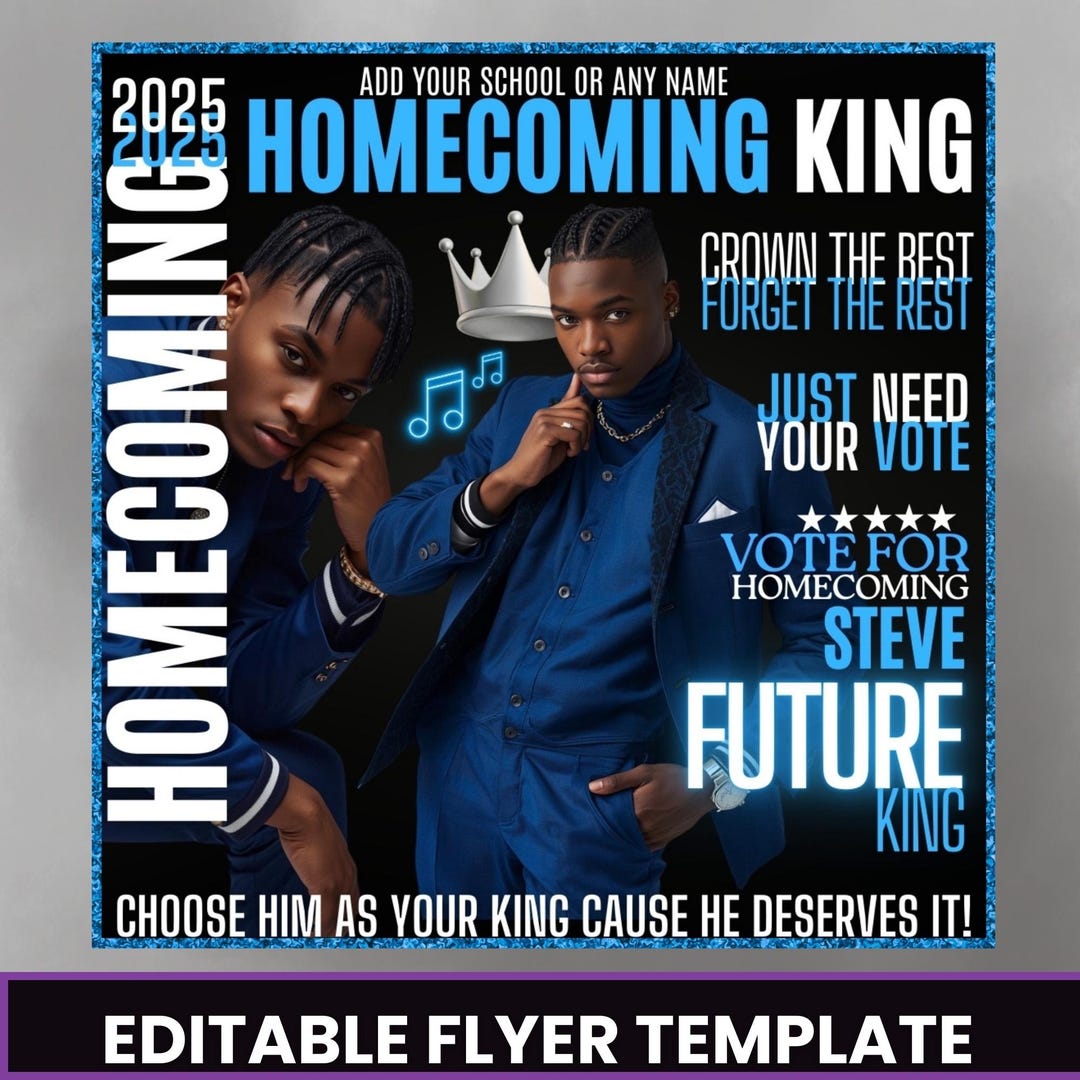 Editable Homecoming King Campaign Flyer Template (canva) - Etsy