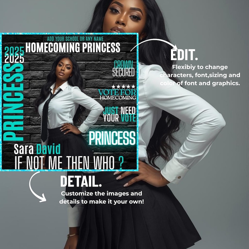 Homecoming Queen Flyer Template: Customizable Class Campaign ...
