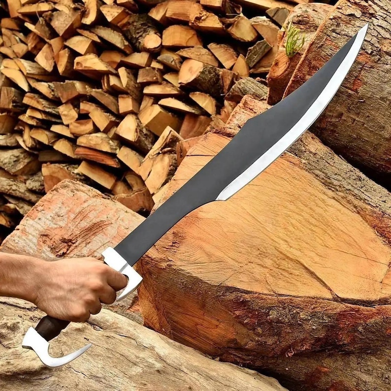 Handmade Kopis Machete: Chrome Stainless Steel Blade, Aluminum Bolster ...