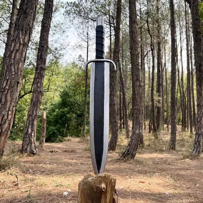 Handmade Medieval Broad Sword With Sheath: 5160 Carbon Steel Replica ...