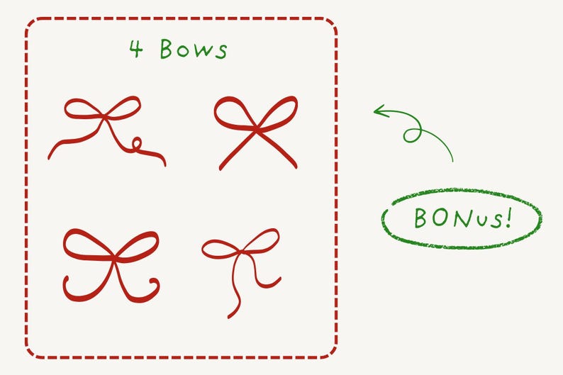 Christmas Frames Clipart Bundle SVG PNG - Hand Drawn Whimsical ...