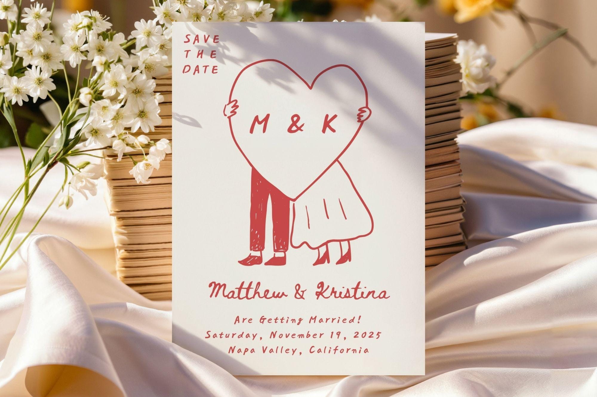 Hand Drawn Bride and Groom SVG Clipart, Whimsical Wedding Illustration ...