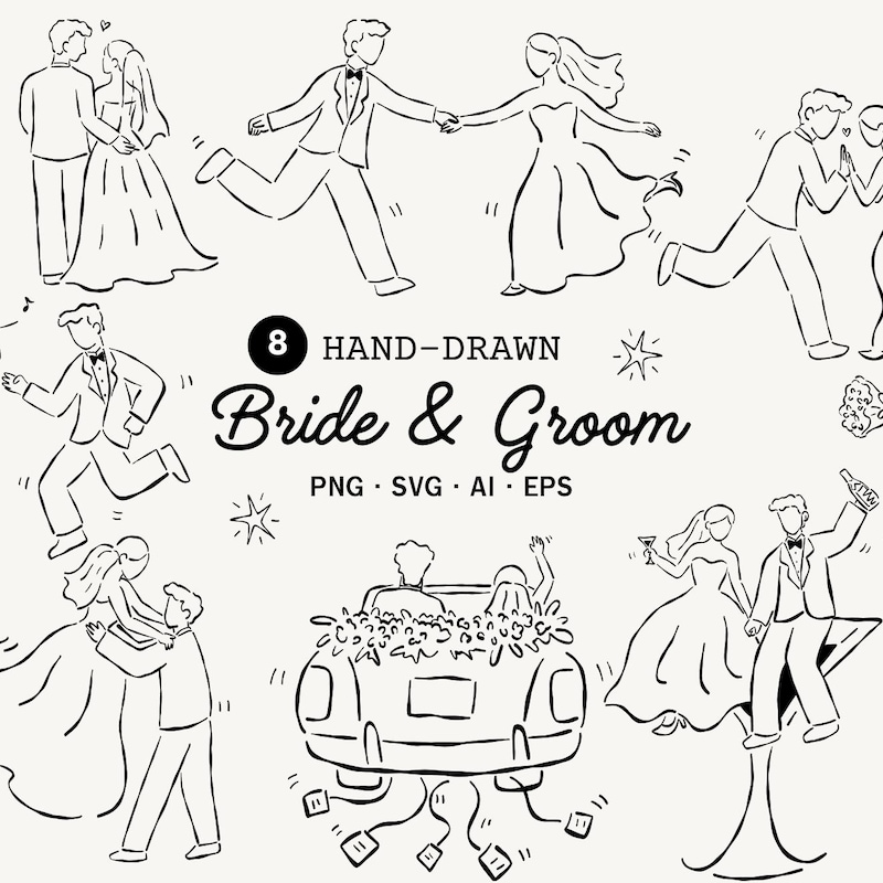 Line Drawing Bride - Etsy