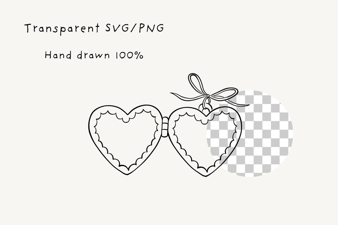 Hand Drawn Heart Locket Illustration – Wedding Clipart Bundle (SVG, PNG ...