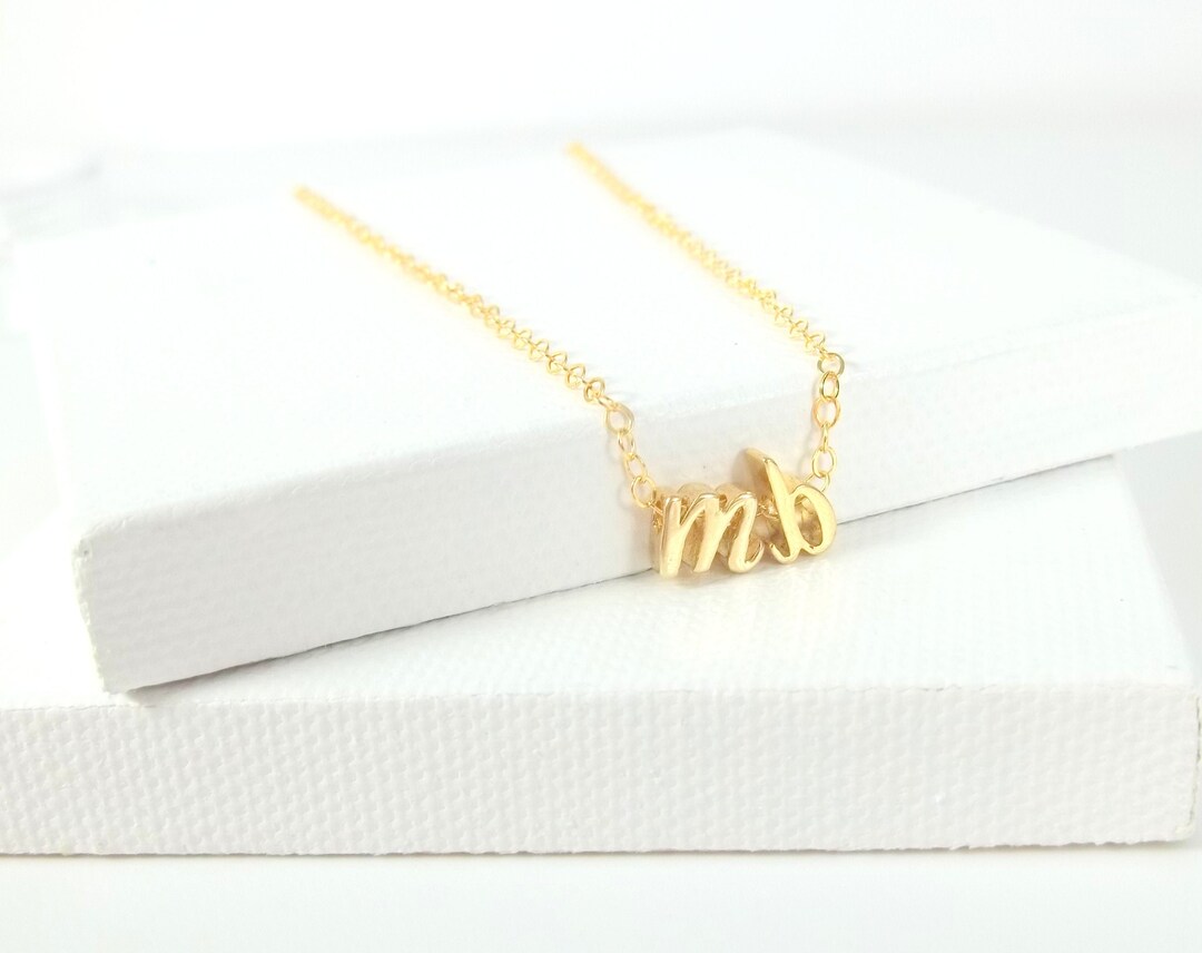 Cursive Initial Necklace, Gold Plated Lowercase Letter, Personalized ...