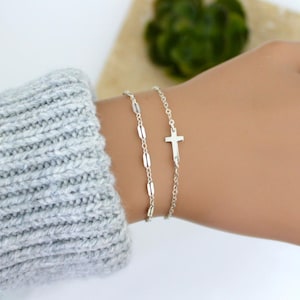 Cross Chain Bracelet Cross Wedding Gift Bridesmaid Bracelet | Etsy