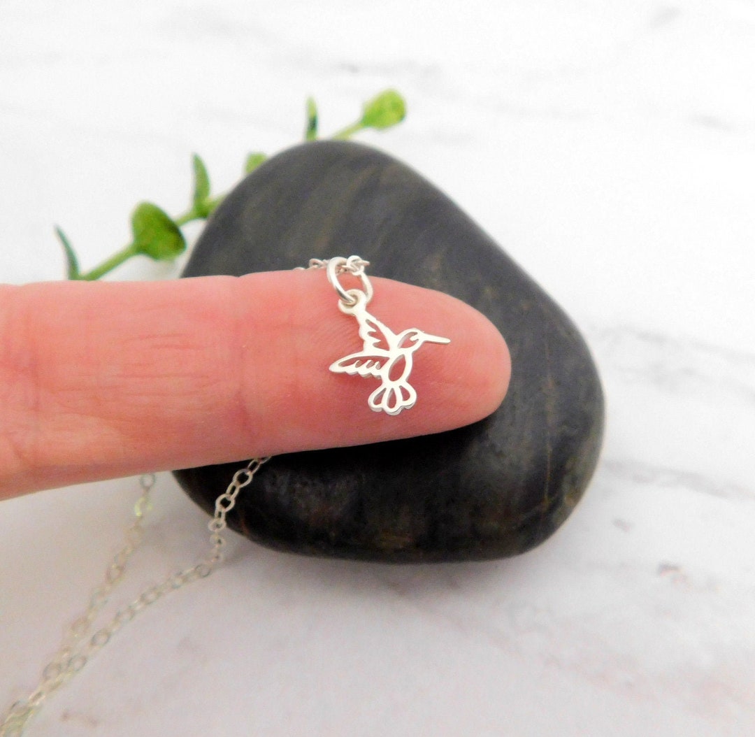 Sterling Silver Hummingbird Necklace: Dainty Bird Jewelry - Etsy