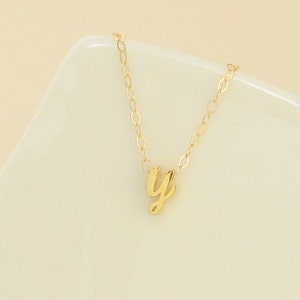 Cursive Initial Necklace, Lower Case Initial Jewelry, Tiny Letter ...