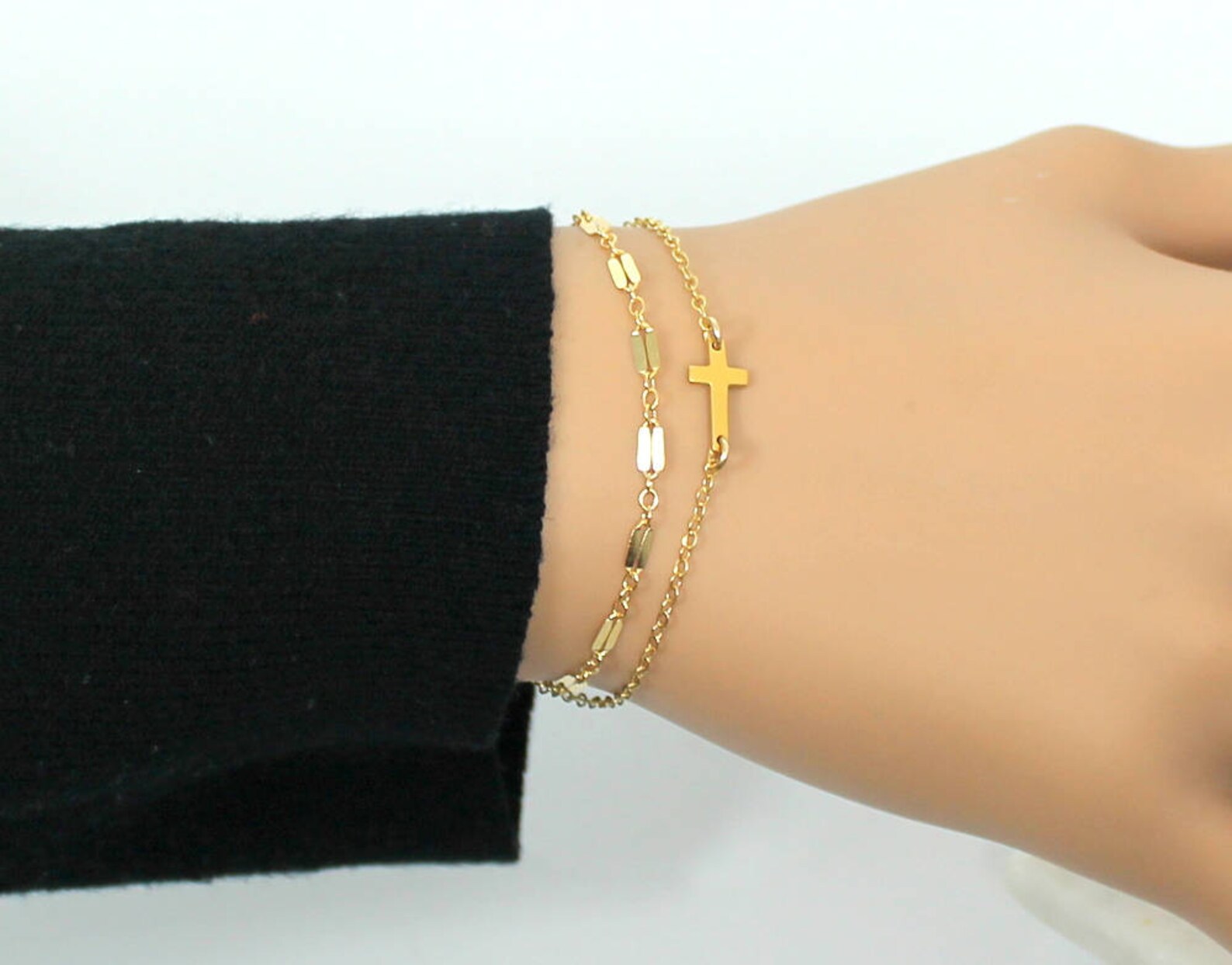 Cross Chain Bracelet Cross Wedding Gift Bridesmaid Bracelet | Etsy