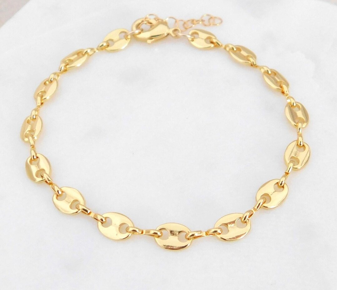 Puffed Mariner Link Chain Bracelets for Women, Anchor Link Chain ...