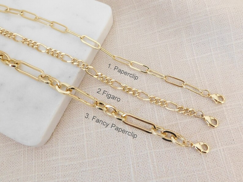 18K Gold Filled Chain Link Bracelet: Paperclip, Figaro, Fancy - Etsy
