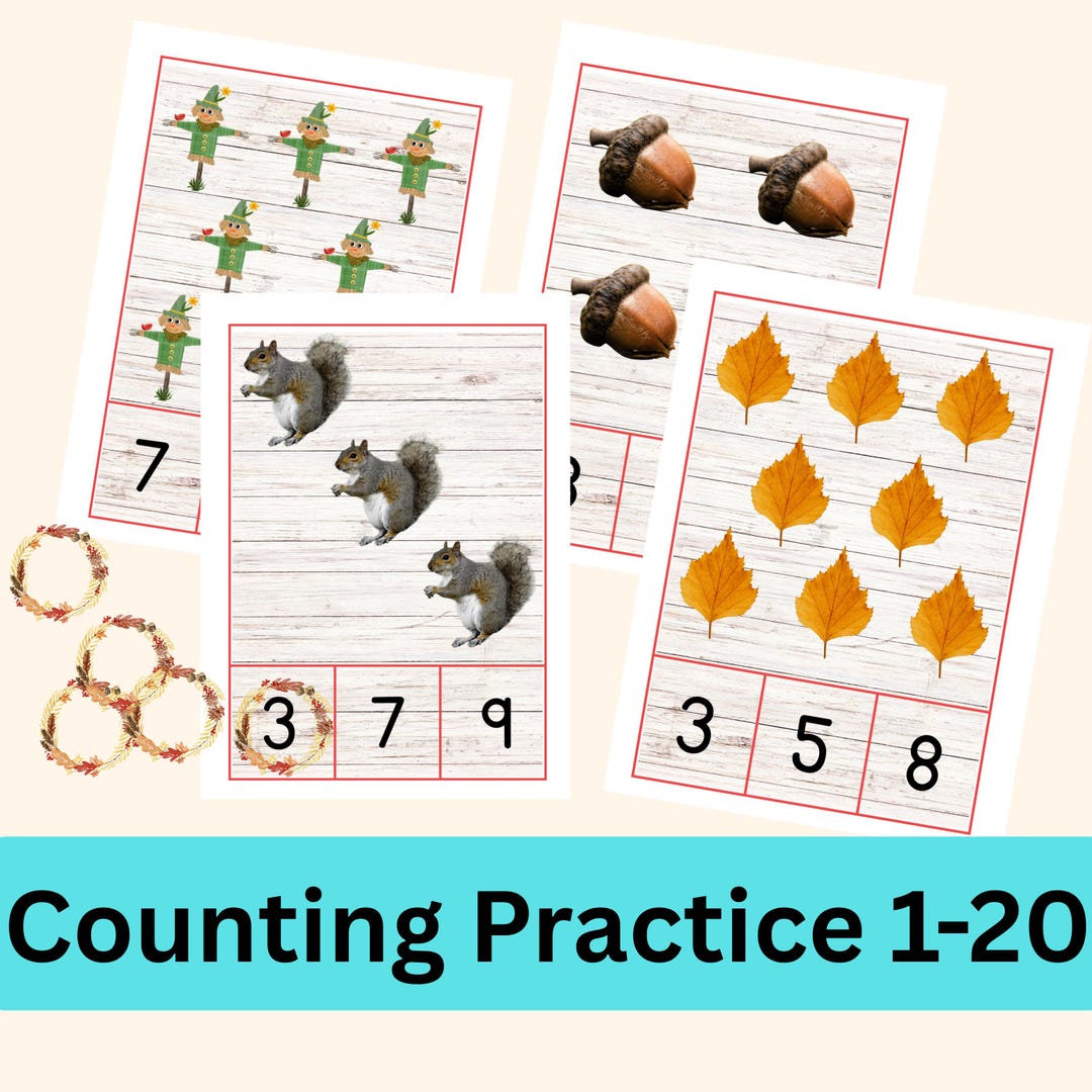 Christian Homeschool Fall Counting Cards, Preschool Math (digital ...
