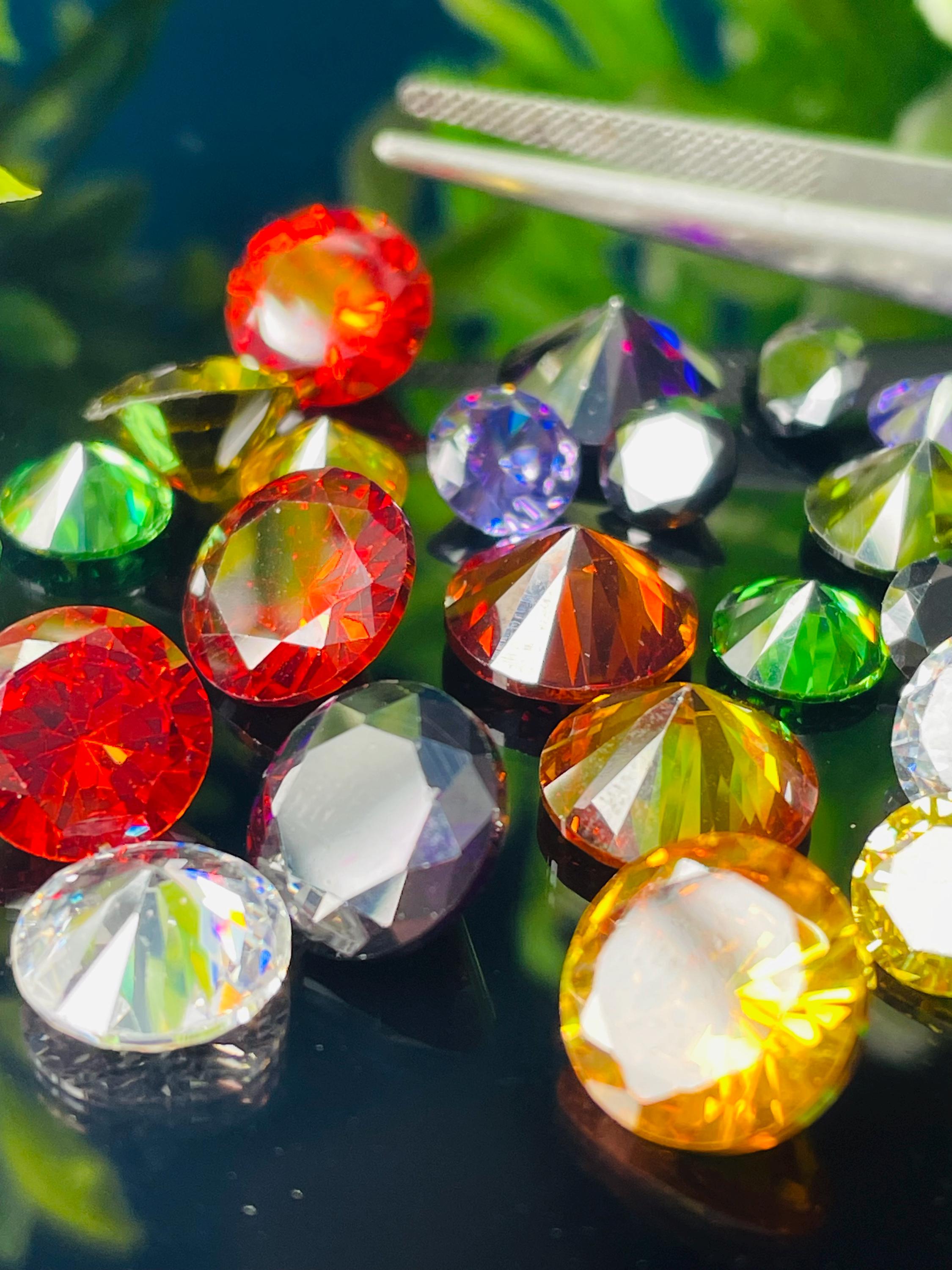 Aaa++cubic Zirconia Round Lot: Mixed Color Round Cz Gemstones - All ...