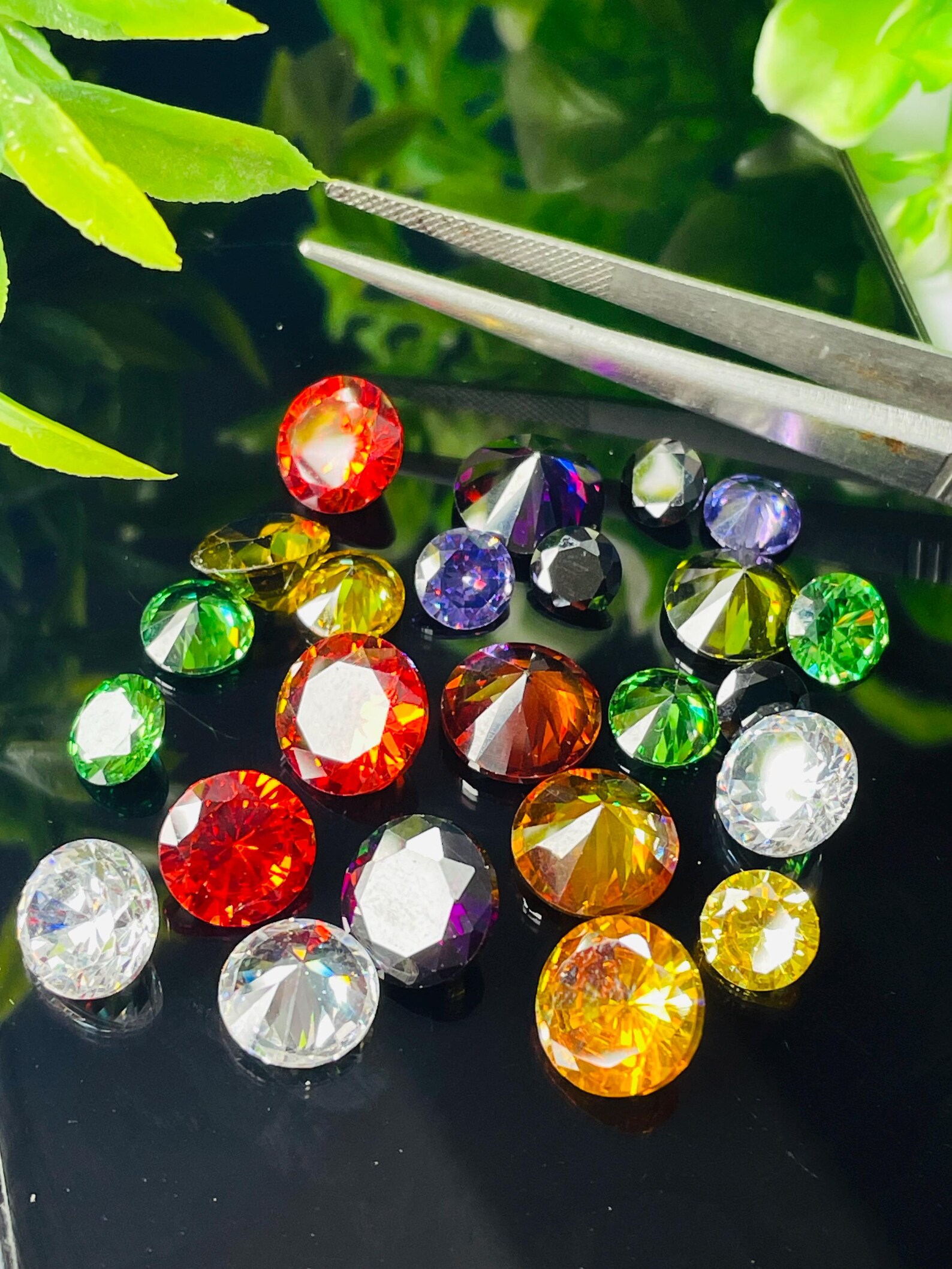 Aaa++cubic Zirconia Round Lot: Mixed Color Round Cz Gemstones - All ...