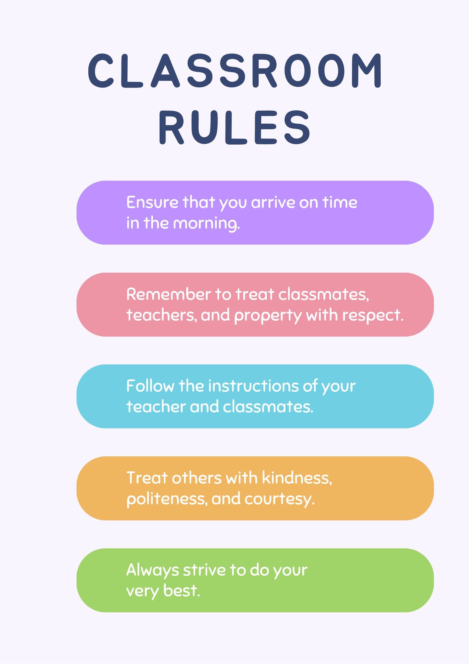 Editable Classroom Decor, Canva Template,classroom Rules Poster,teacher ...