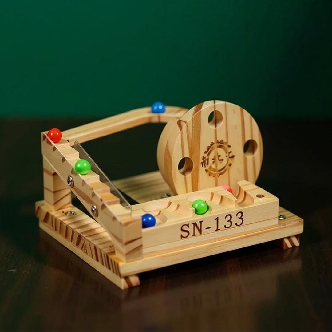 Wooden Assemble Marble Race Track Perpetual Motion Ball Run Tray Kit ...