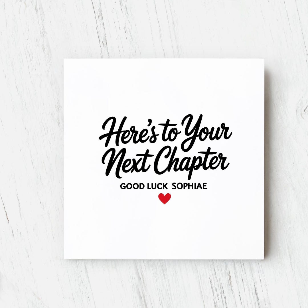 Here's to Your Next Chapter Card, Personalised Leaving Card - Etsy UK