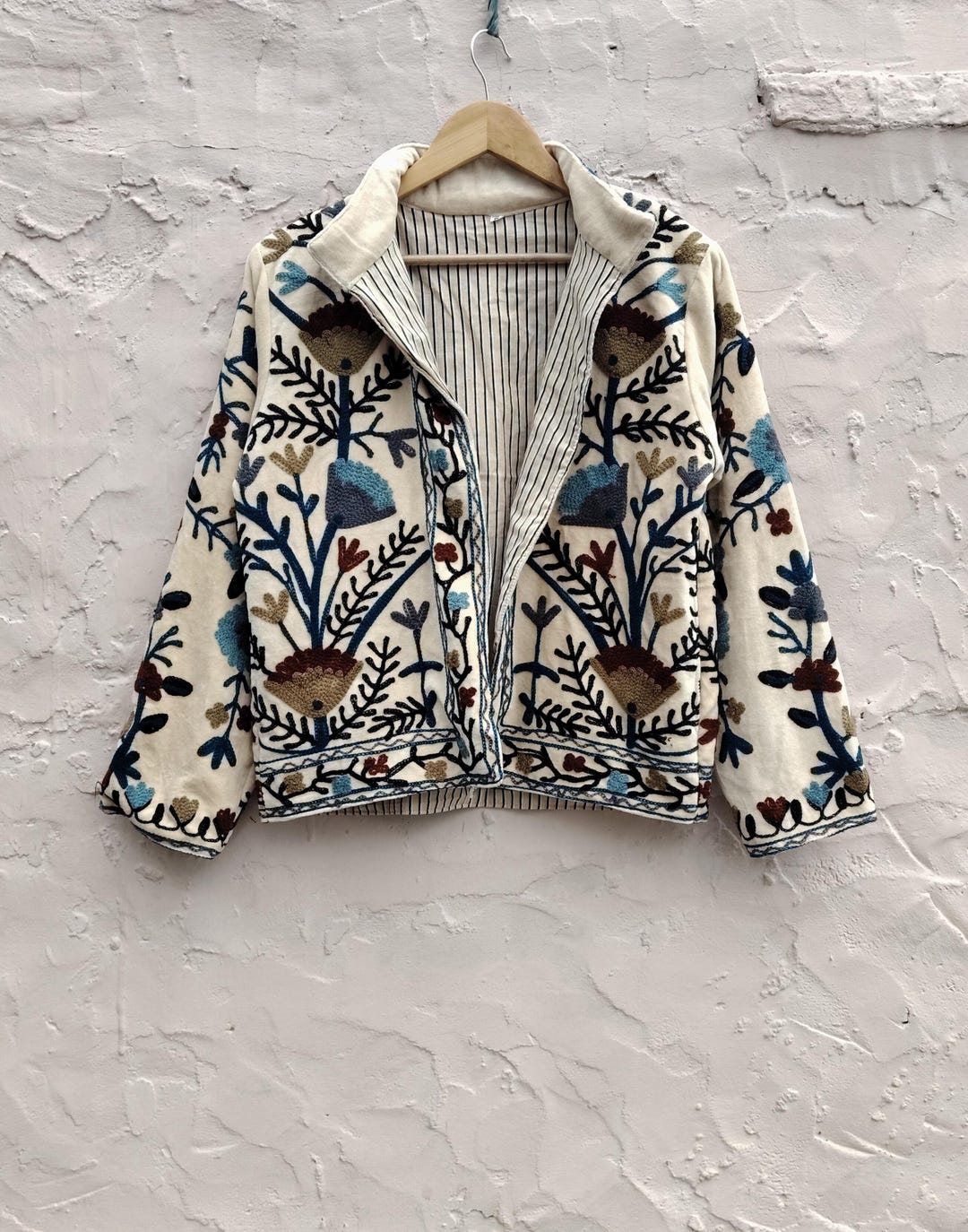 Velvet Embroidery Jacket Women Party Wear Jacket Indian Handmade Suzani ...