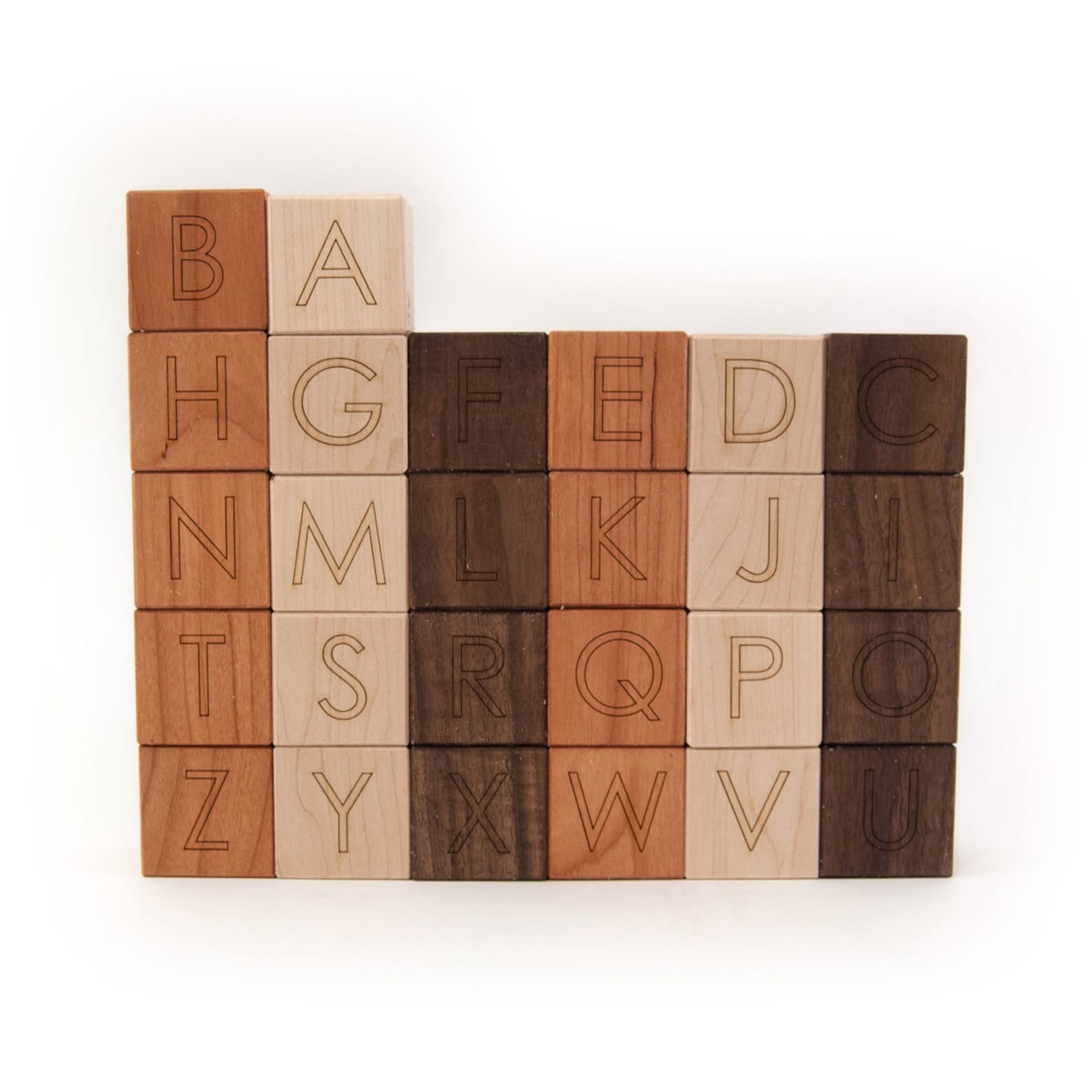 ABC Alphabet Natural Wood Blocks Set // This Classic | Etsy