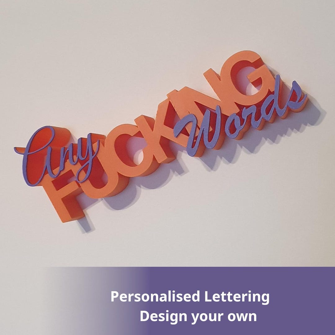 Personalized 3D Printed Lettering: Custom Home Decor, Funny Rude Art - Etsy