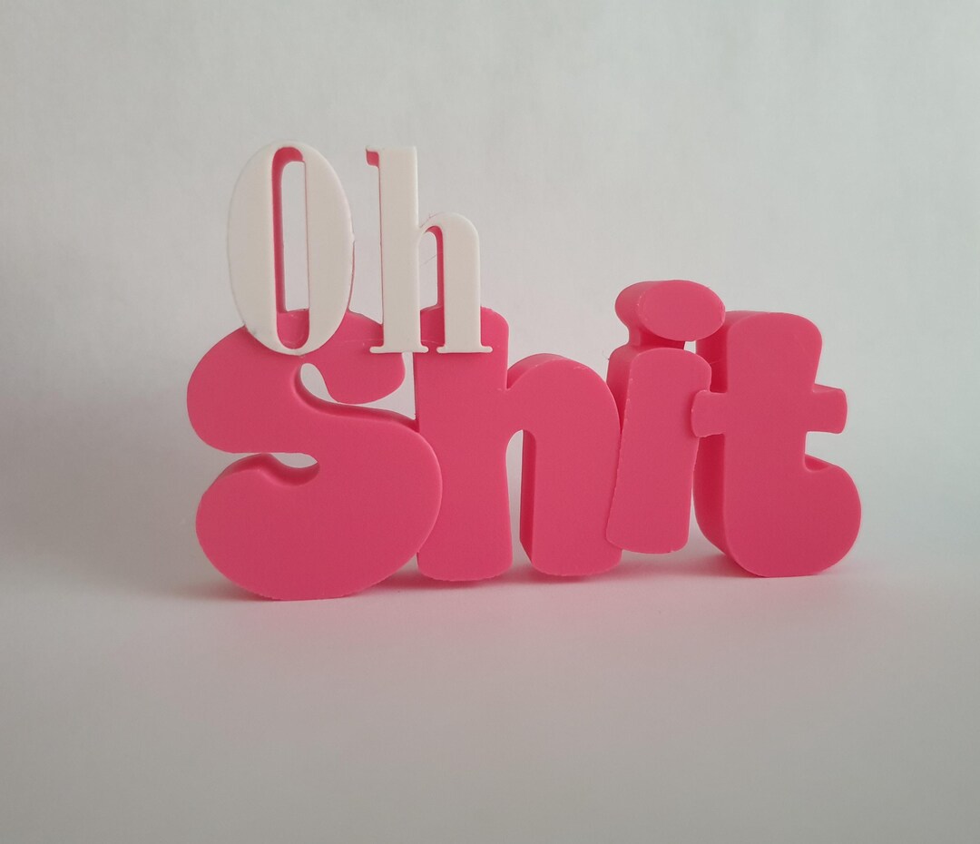 Funny 3D Printed Oh Shit Rude Lettering Home Decor Housewarming Gift ...